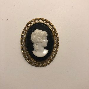 Jewelry | Black And White Cameo Brooch | Poshmark